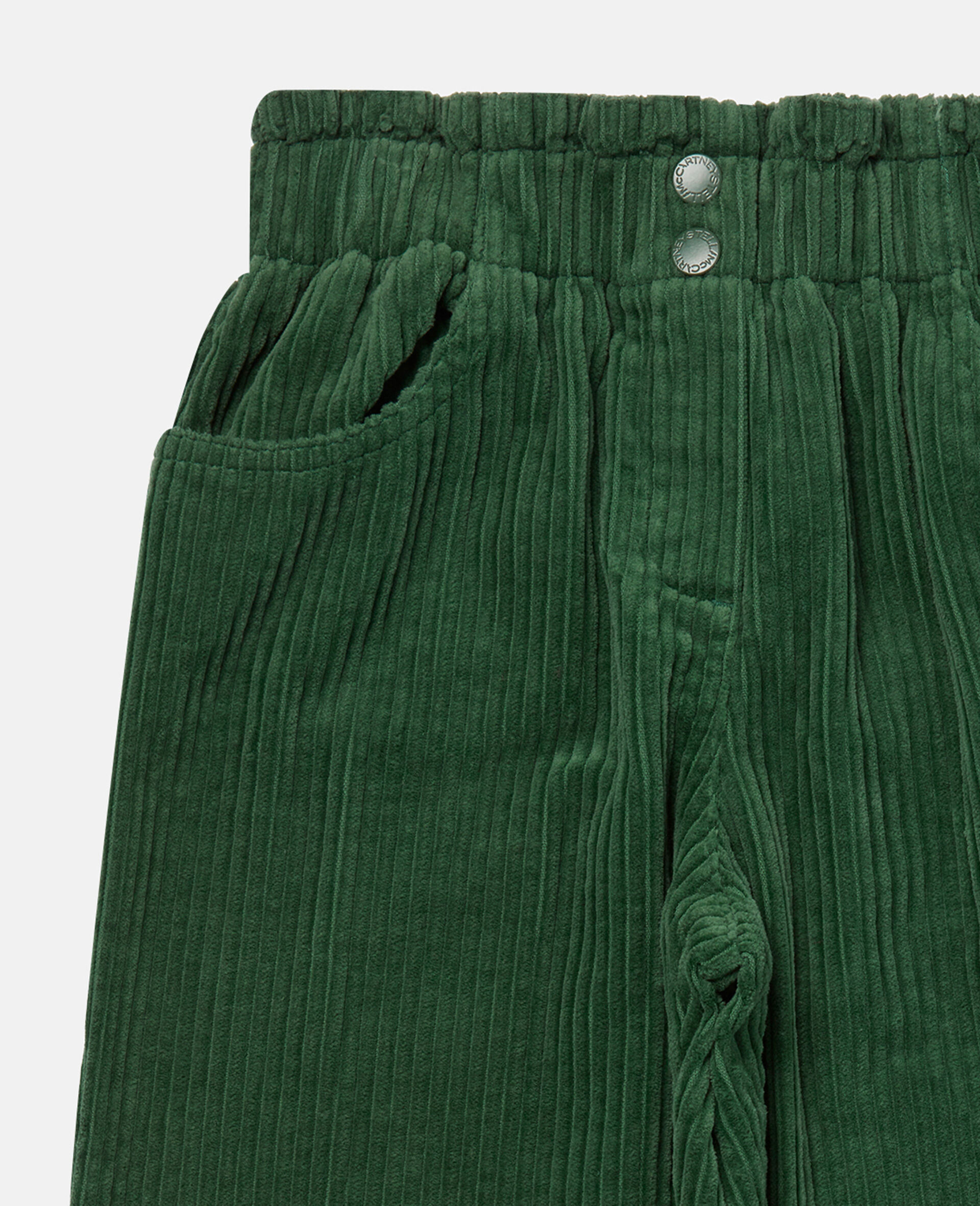 Women Green Corduroy Paperbag Trousers | Stella McCartney AE