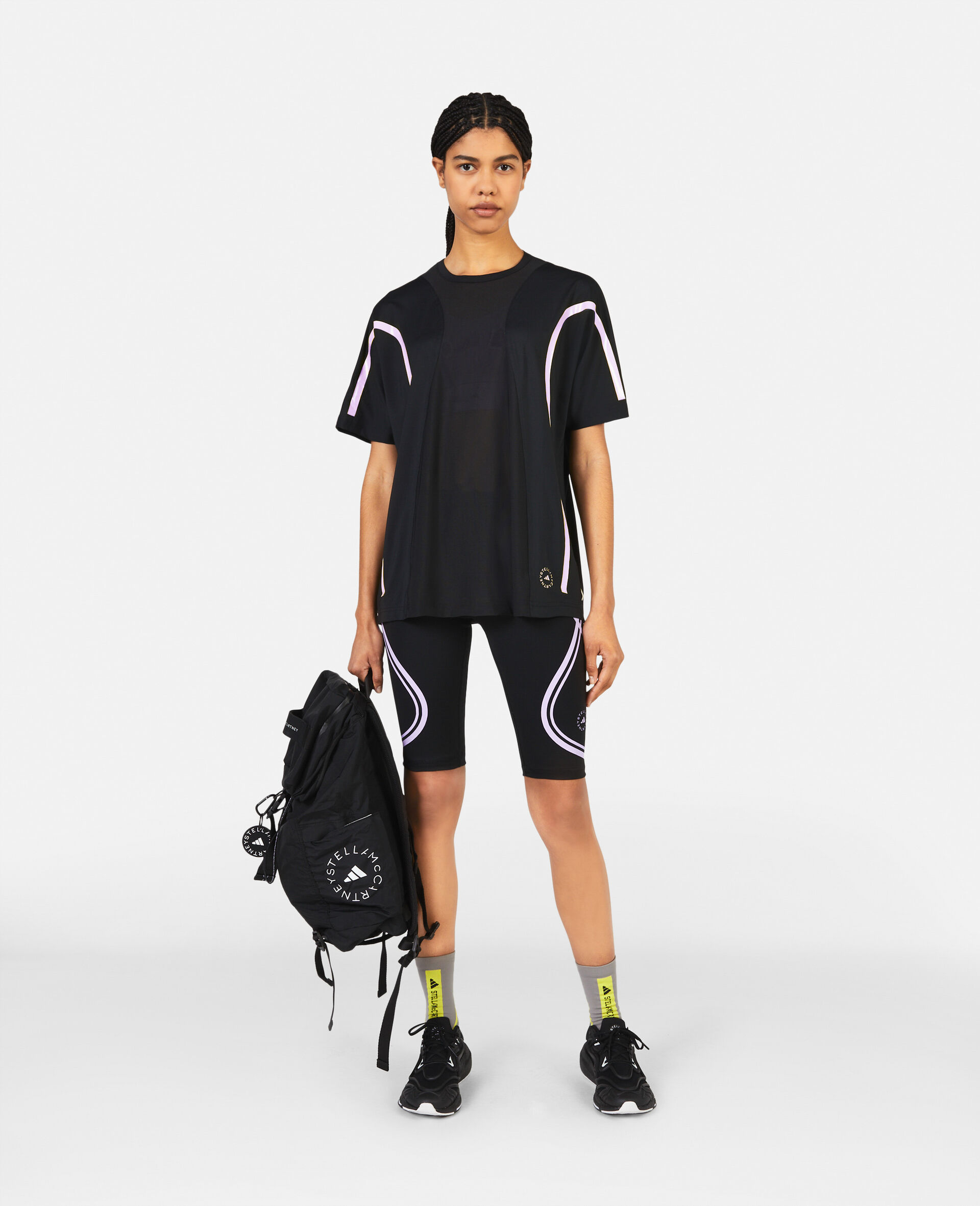 Women 블랙퍼플 글로우 트루페이스 루즈핏 러닝 티셔츠 Stella Mccartney Kr