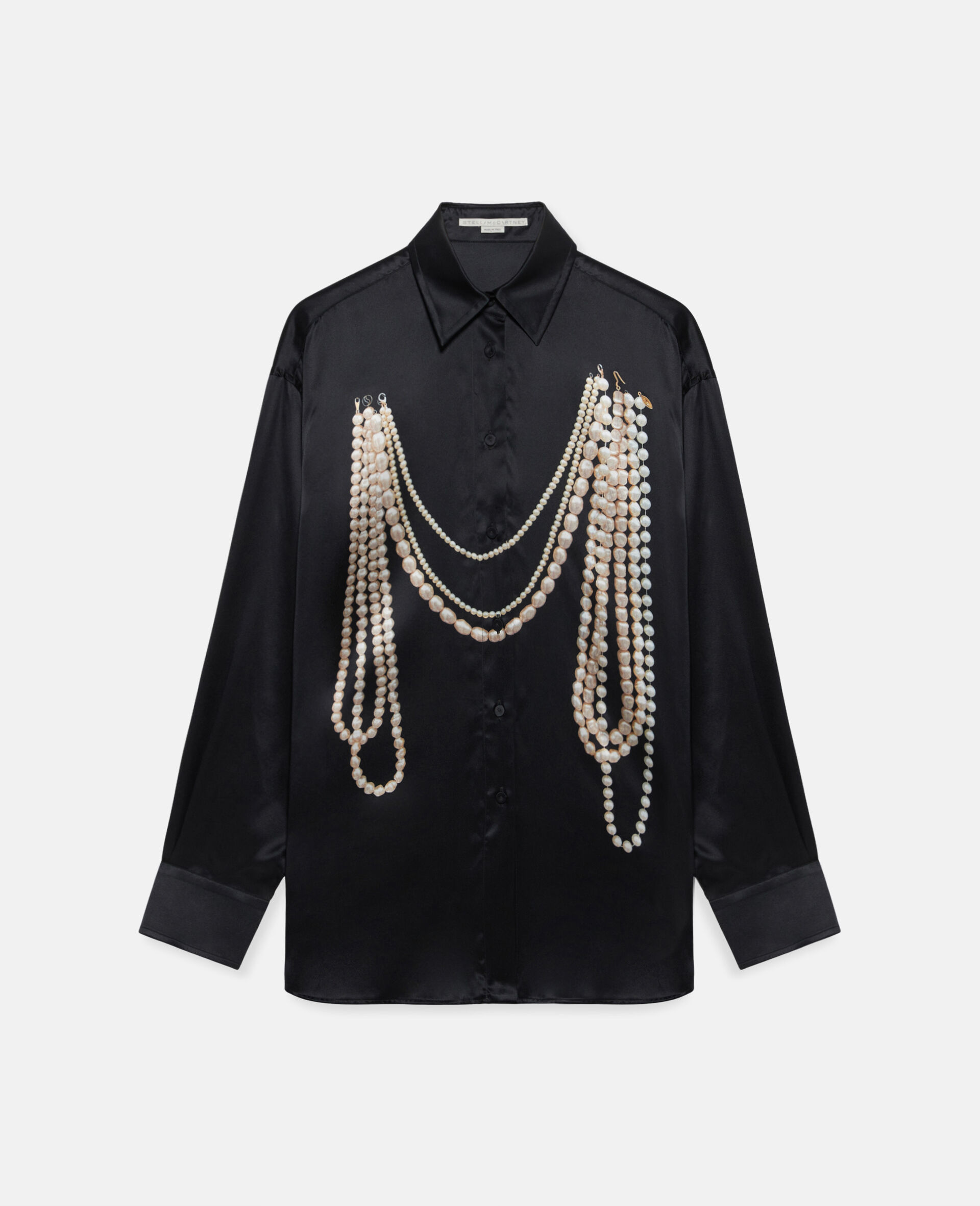 Women 블랙 펄 트롱프뢰유 프린트 실크 셔츠 Stella Mccartney Kr