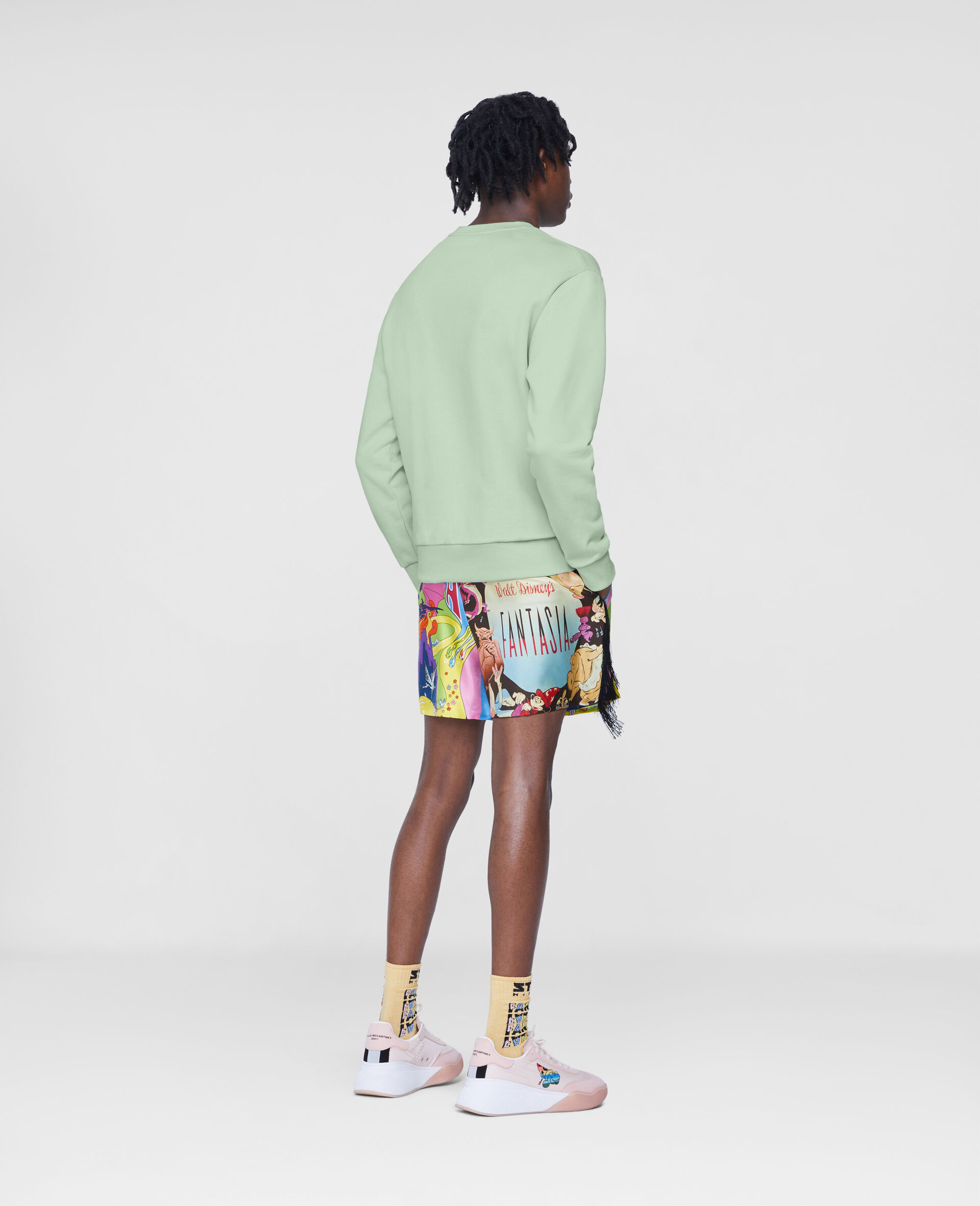Unisex 멀티컬러 판타지아 포스터 프린트 실크 프린지 쇼츠 Stella Mccartney Kr
