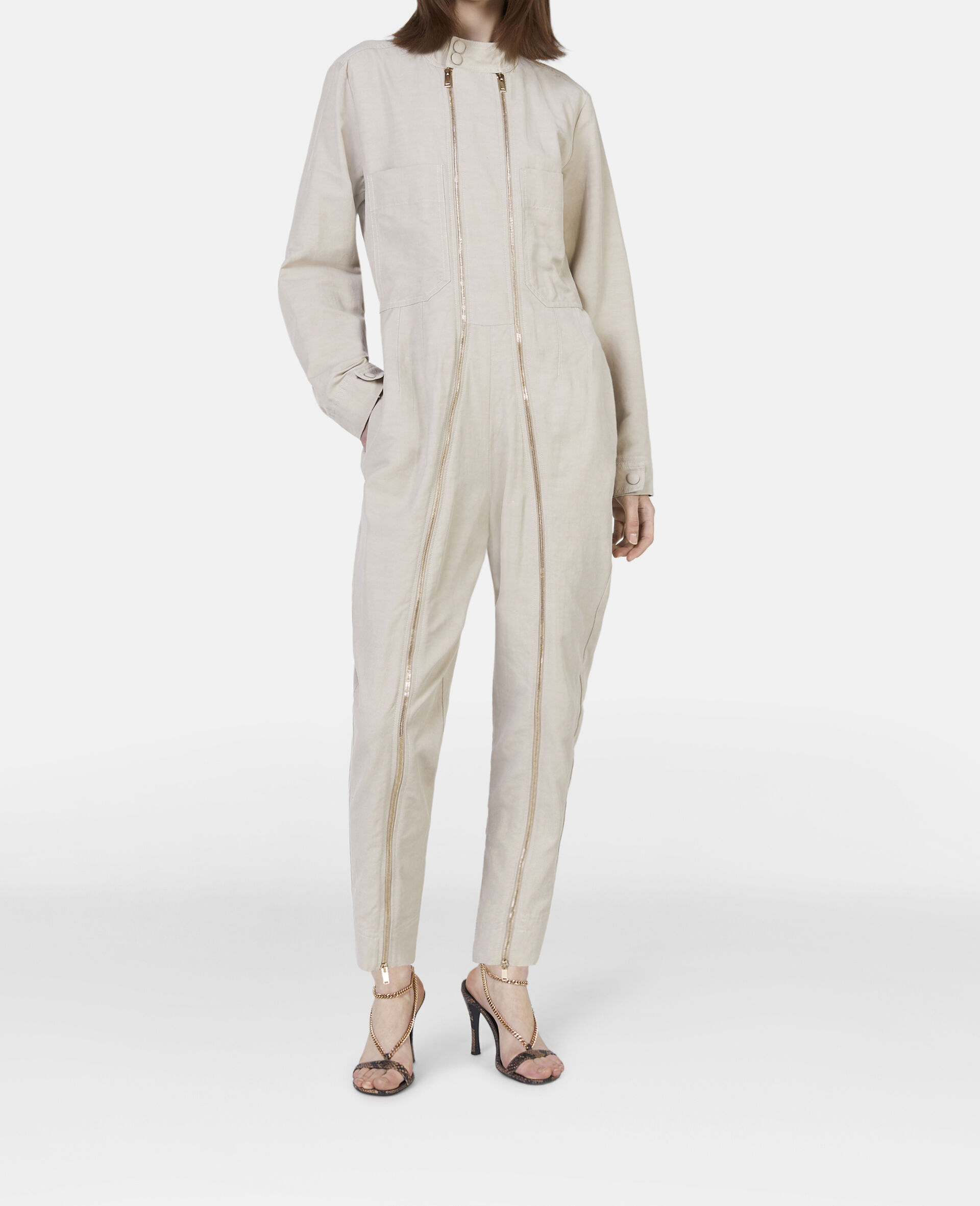 Women Desert Beige Stella Iconics Utility Jumpsuit | Stella McCartney US