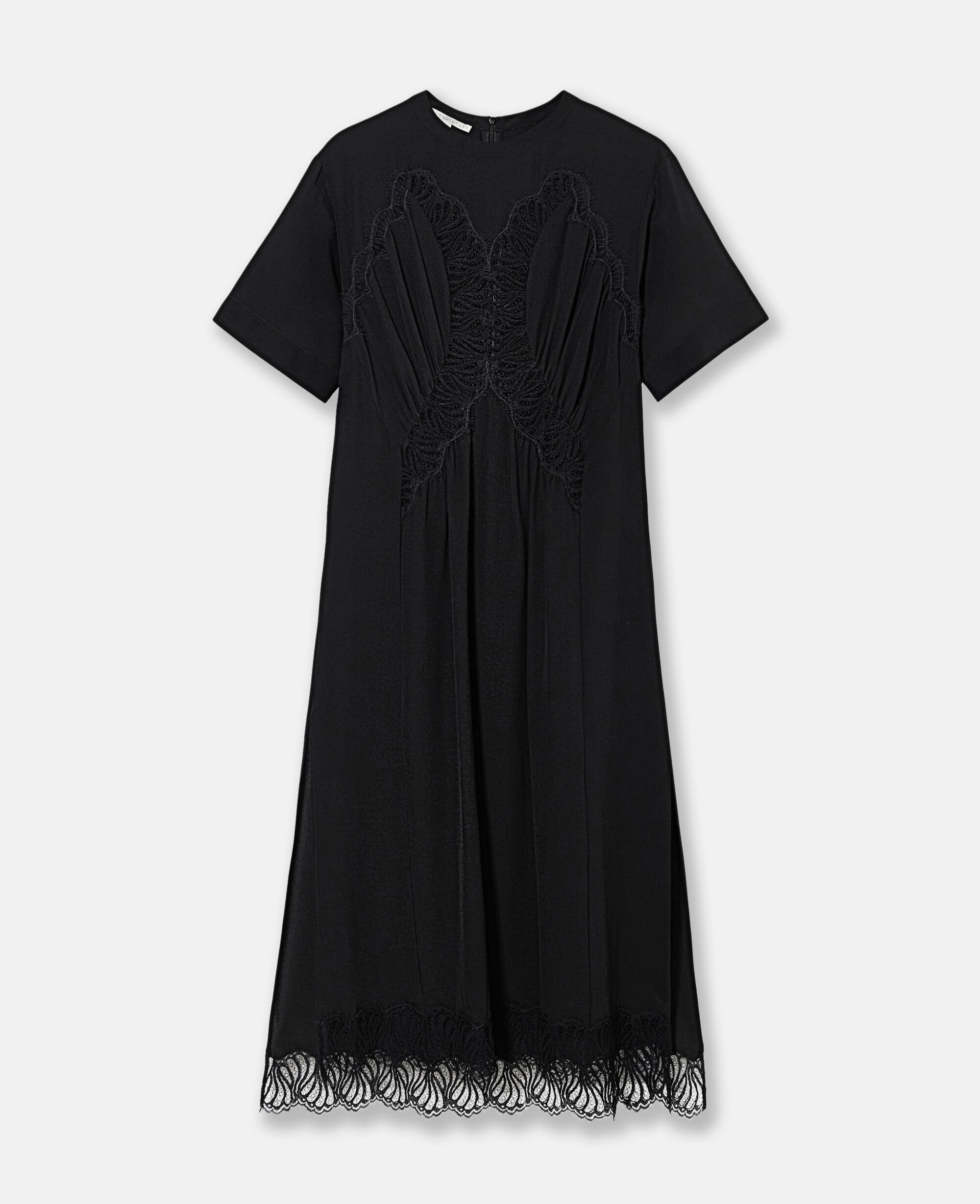 Women Midnight black Lace Insert Short Sleeve Maxi Dress Women Midnight black Lace Insert Short Sleeve Maxi Dress