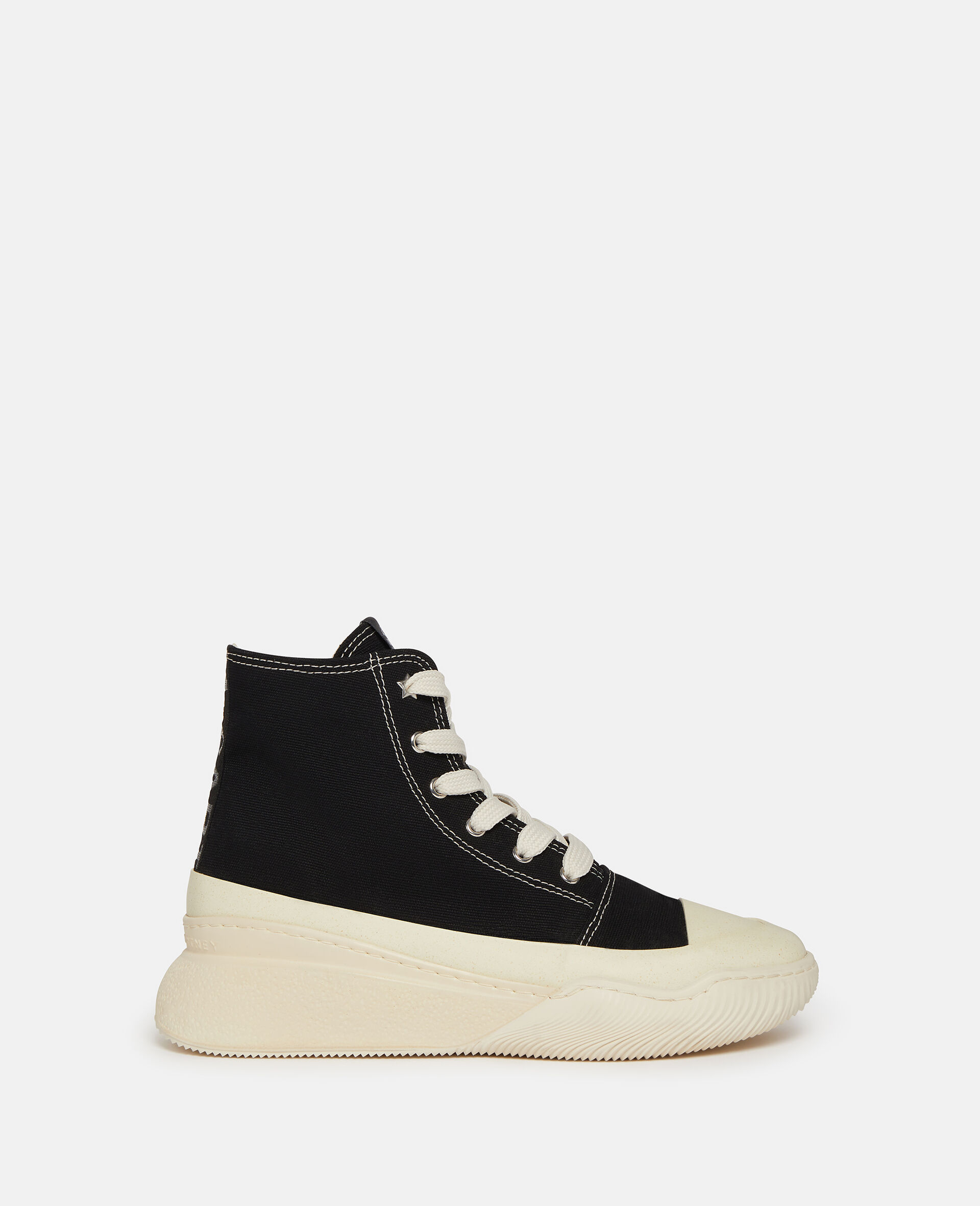 Women 블랙크림 루프 캔버스 하이탑 트레이너 Stella Mccartney Kr
