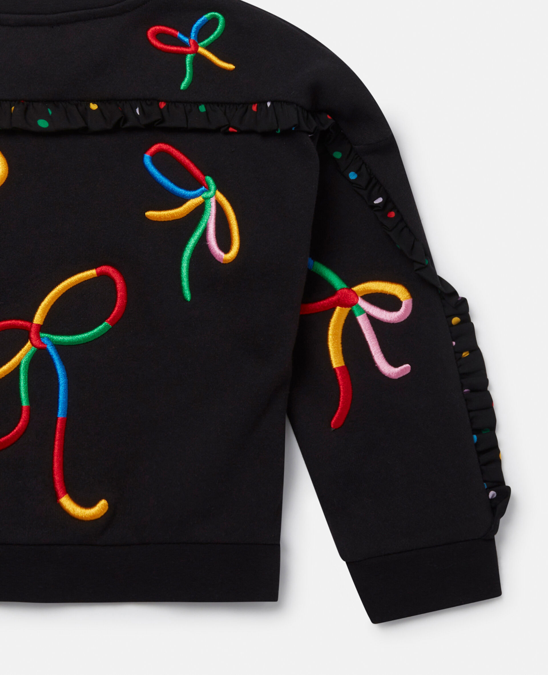 Women Multicolor Ribbon Print Frilled Sweatshirt | Stella McCartney US