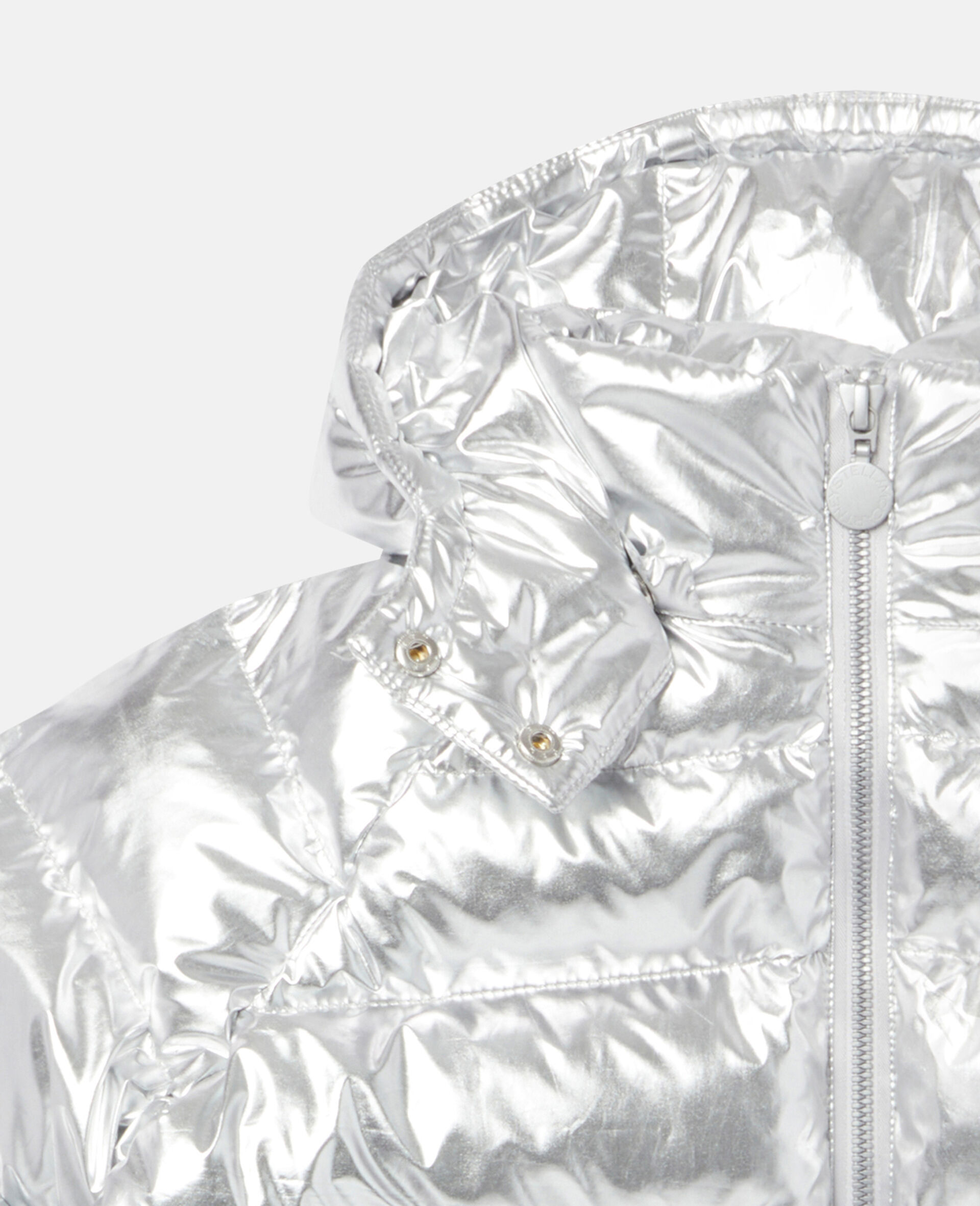 Women Silver Metallic Silver Puffer Jacket | Stella McCartney AU