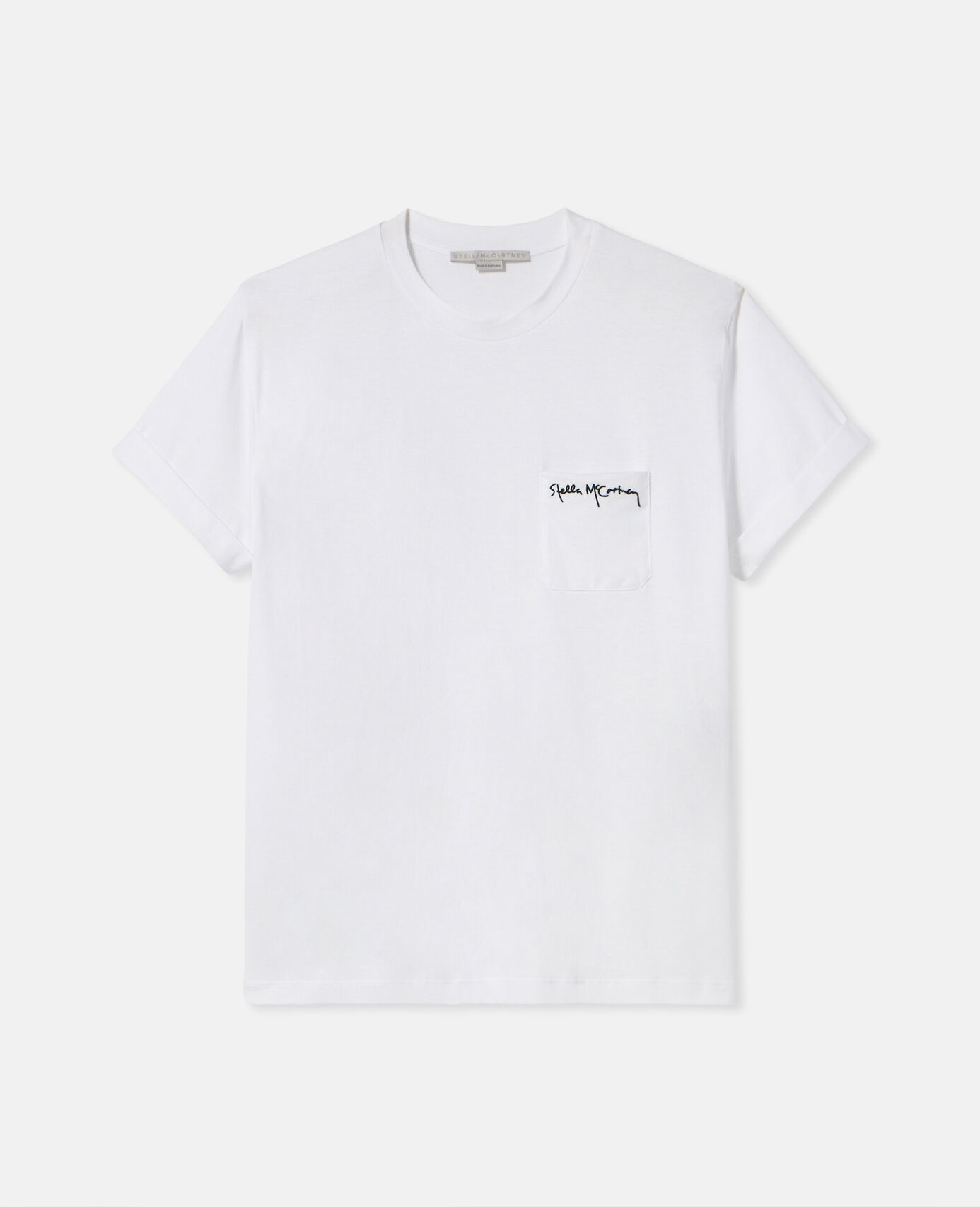 Women White Stella Logo Heart Embroidery T-Shirt | Stella McCartney GB