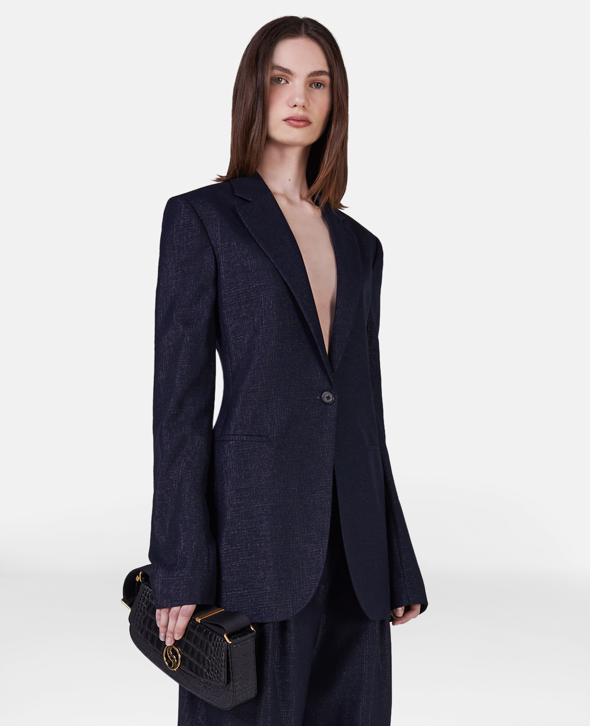 Women 잉크 루렉스 울 슬림 핏 테일러드 블레이저 Stella Mccartney Kr