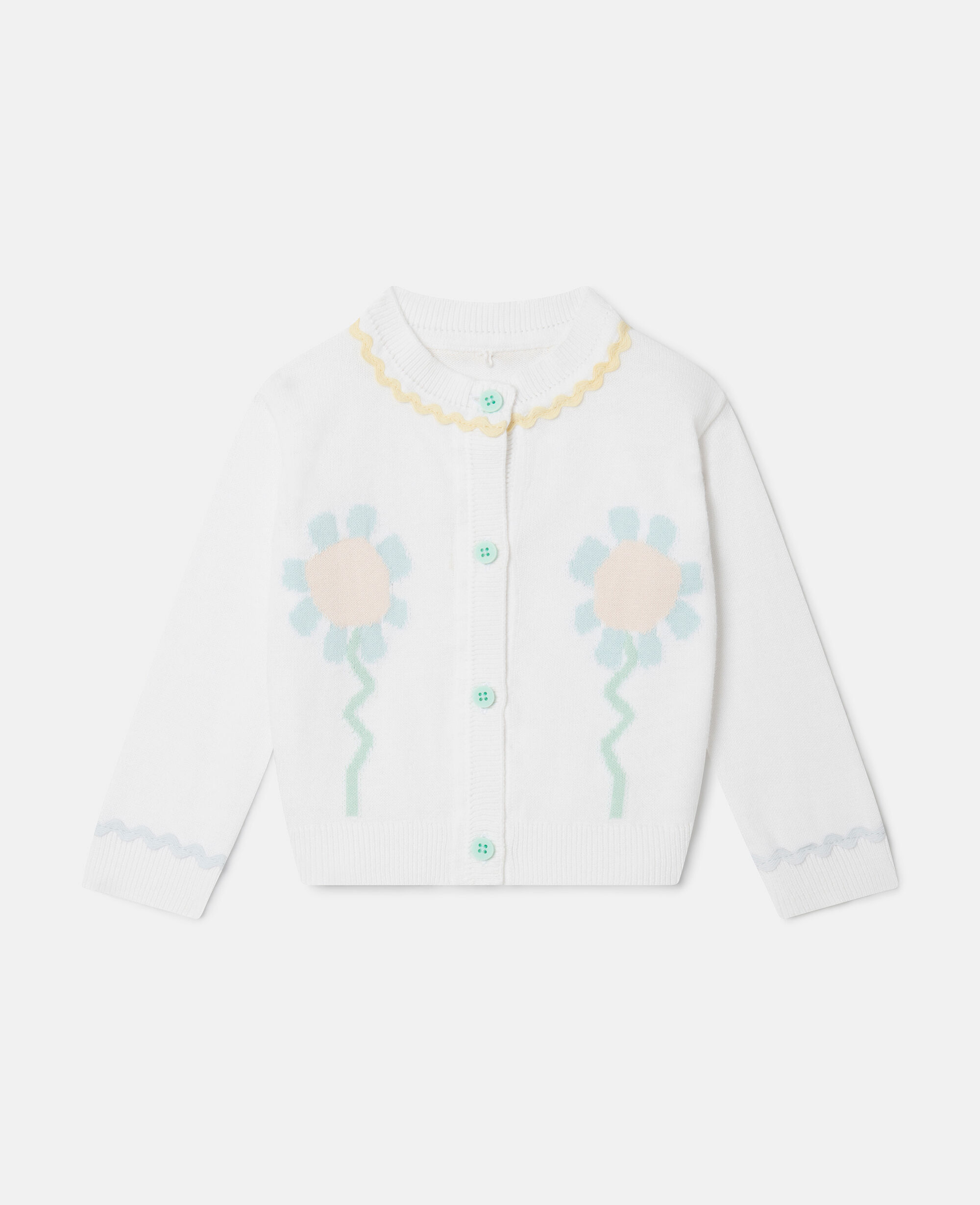 Women Ivory Graphic Flower Cardigan | Stella McCartney US Women Ivory Graphic Flower Cardigan | Stella McCartney US