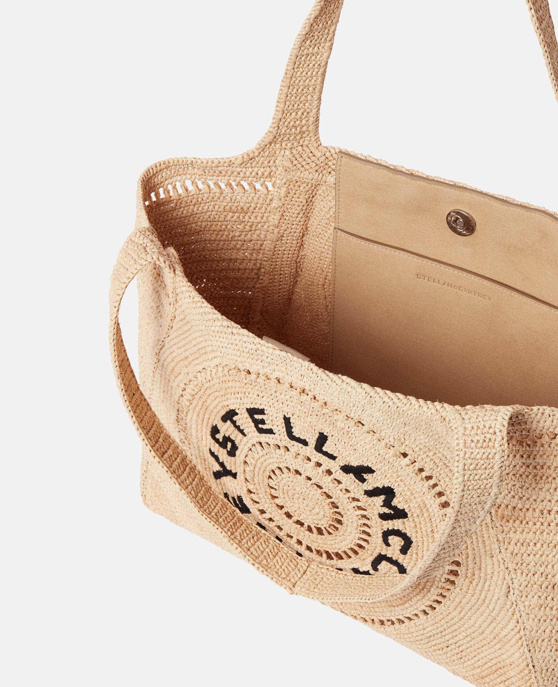 Women NATURAL Logo Raffia Medium Tote Bag | Stella McCartney GB