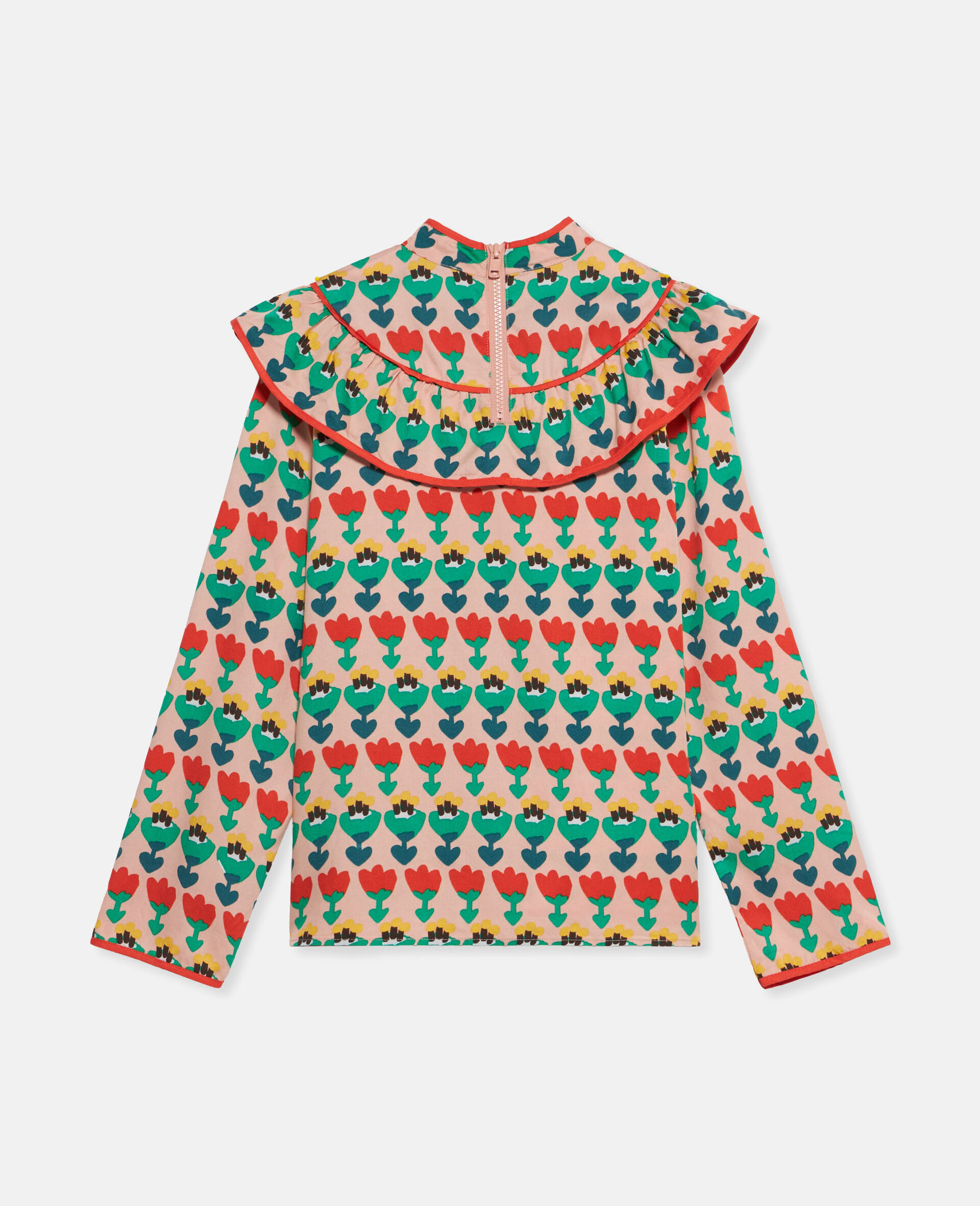 Women 멀티컬러 튤립 프린트 러플 칼라 탑 Stella Mccartney Kr