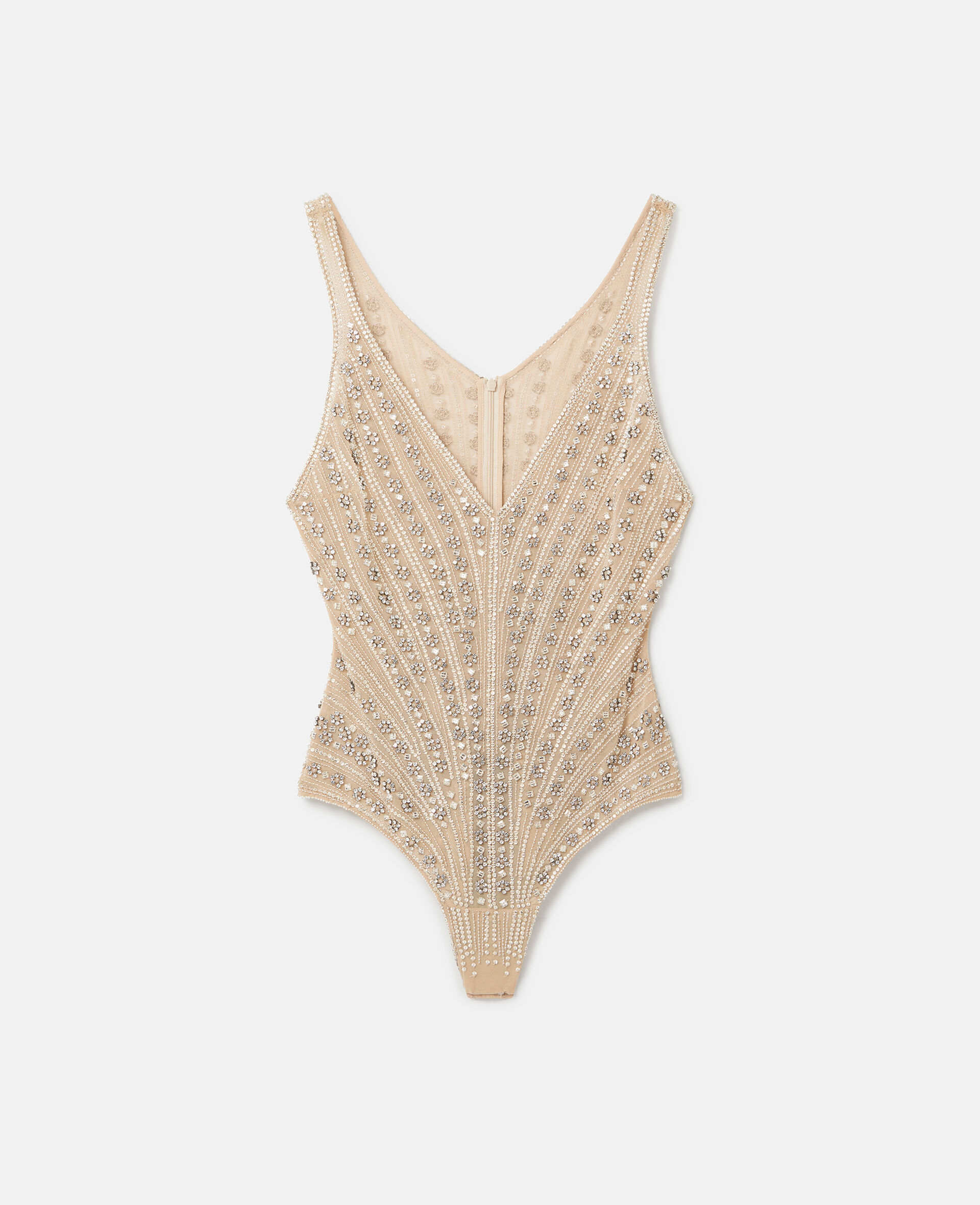 Body decorato con perline di vetro Beige color carne da Women | Stella ...