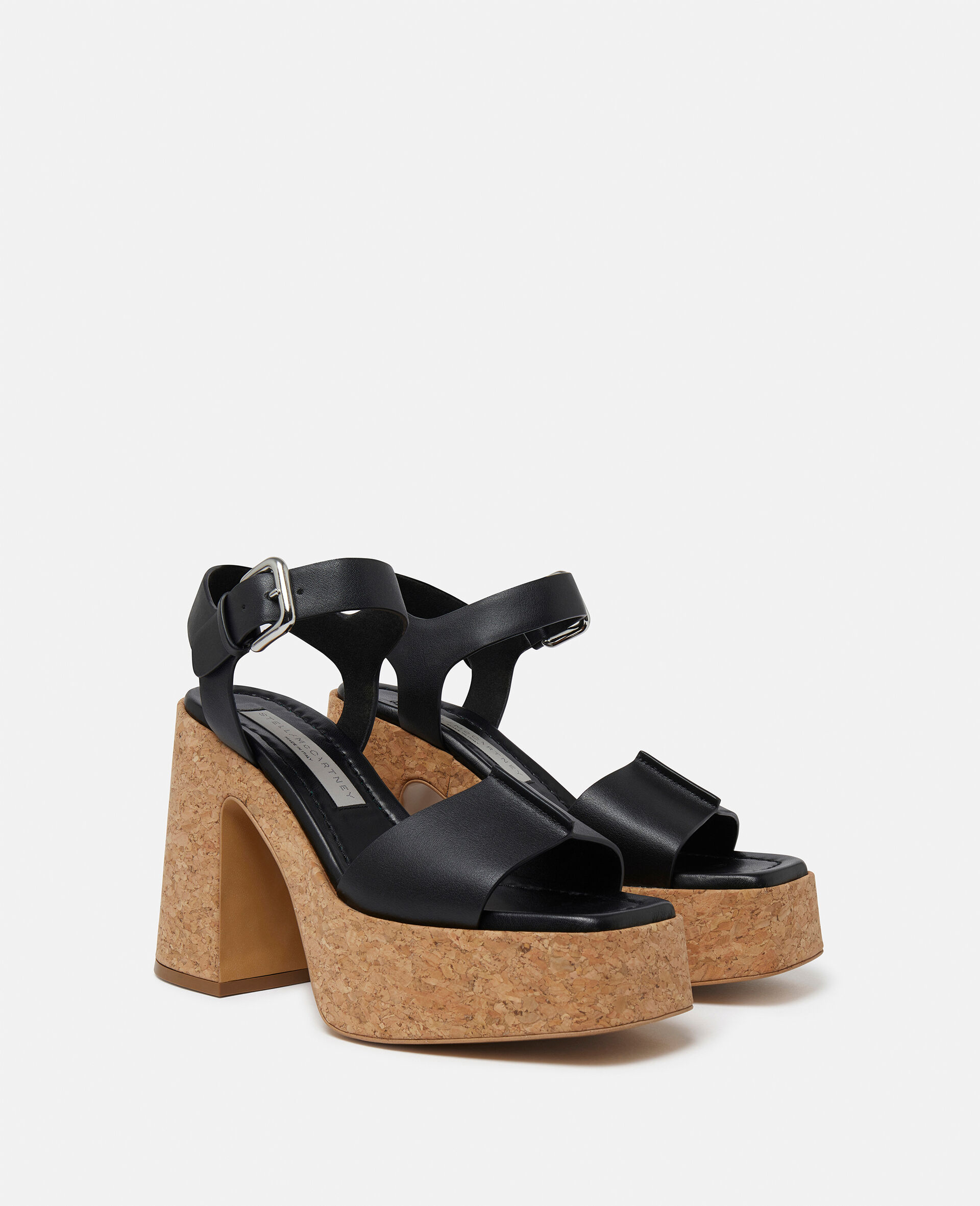 Women Black Skyla Buckled Platform Sandals | Stella McCartney US