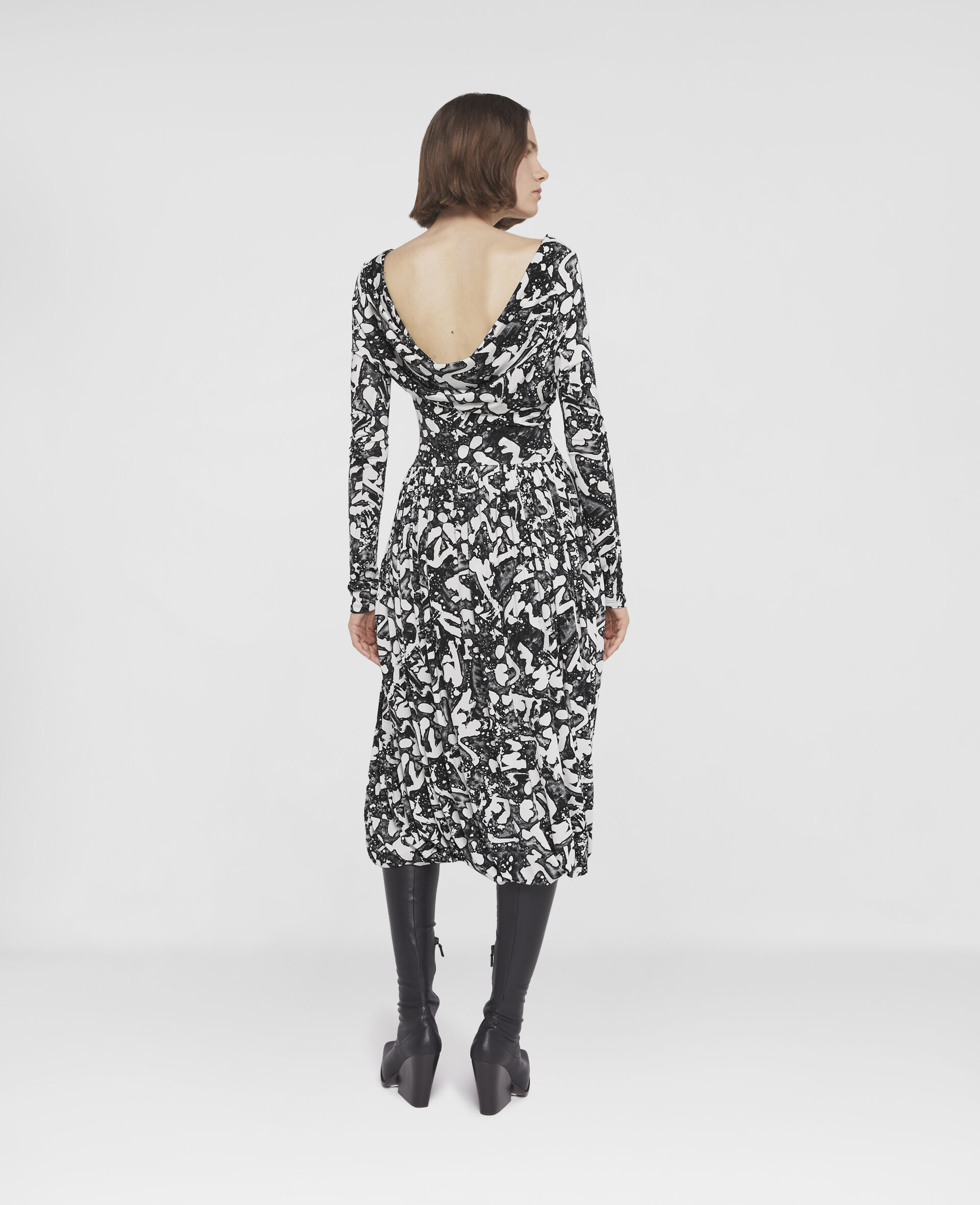 Women 블랙 And 화이트 프랭크 스텔라 Swan 스타일 프린트 드레스 Stella Mccartney Kr