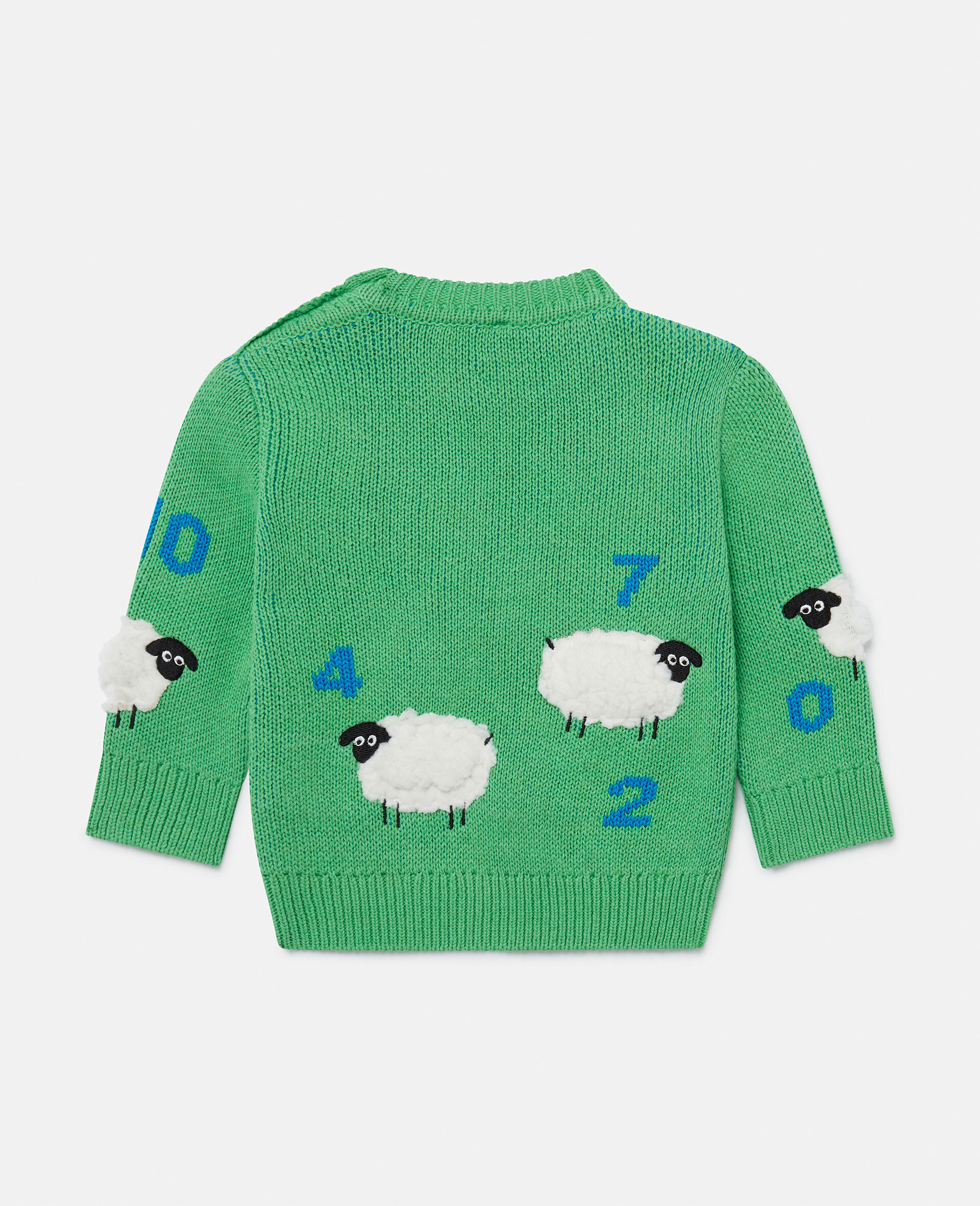 Women Green Sheep Embroidered Sweater | Stella McCartney US