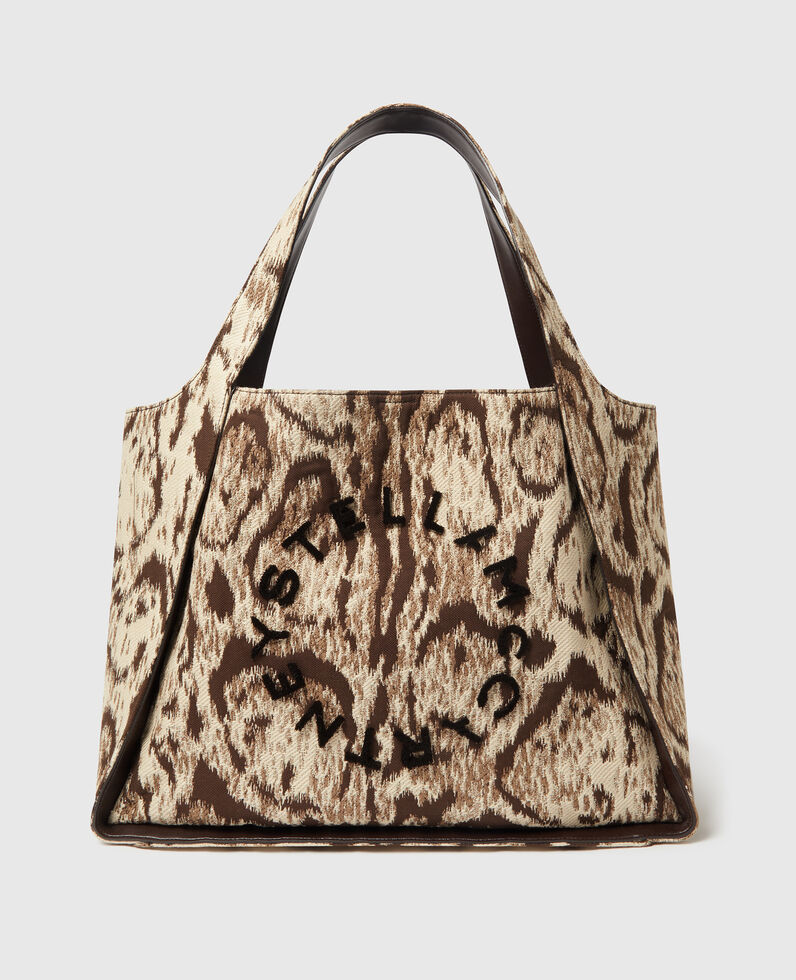 Women Brown Logo Large Cloud Leopard Tote Bag | Stella McCartney US