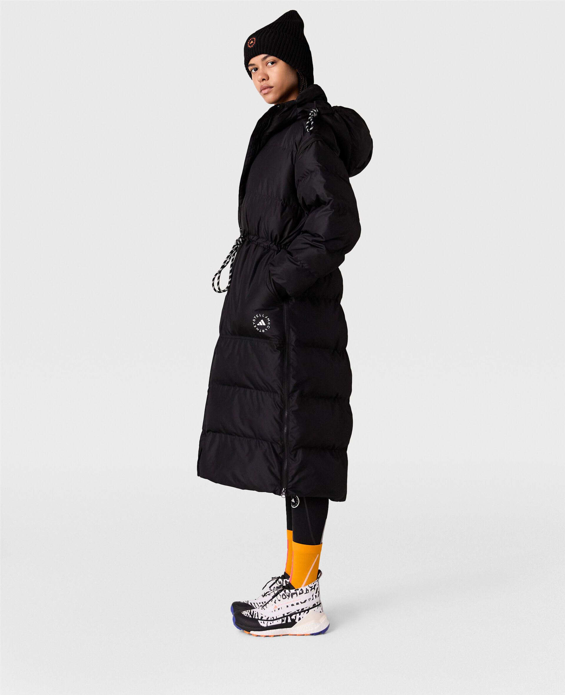 Women Black TrueCasuals Long Padded Coat | Stella McCartney US
