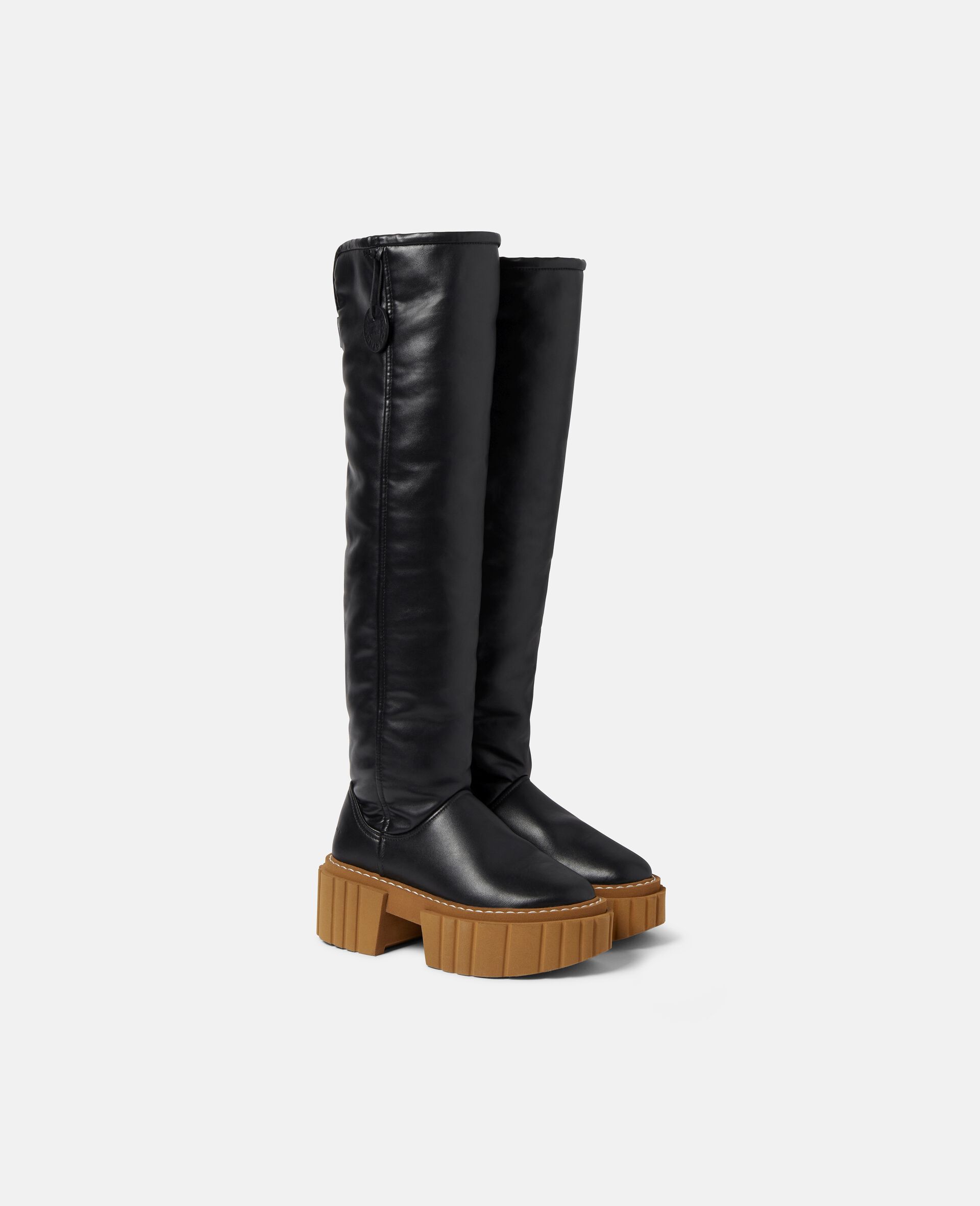 Women Black Over-The-Knee Emilie Teddy Boots | Stella McCartney GB