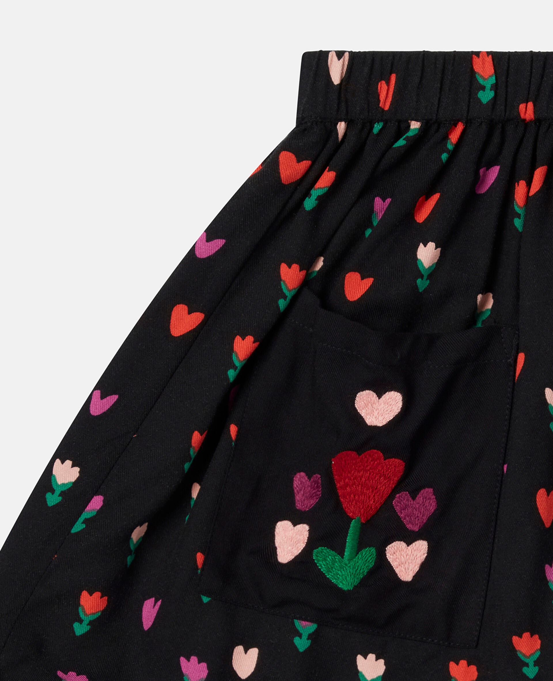 Women Black Tulip Print Skater Skirt | Stella McCartney US