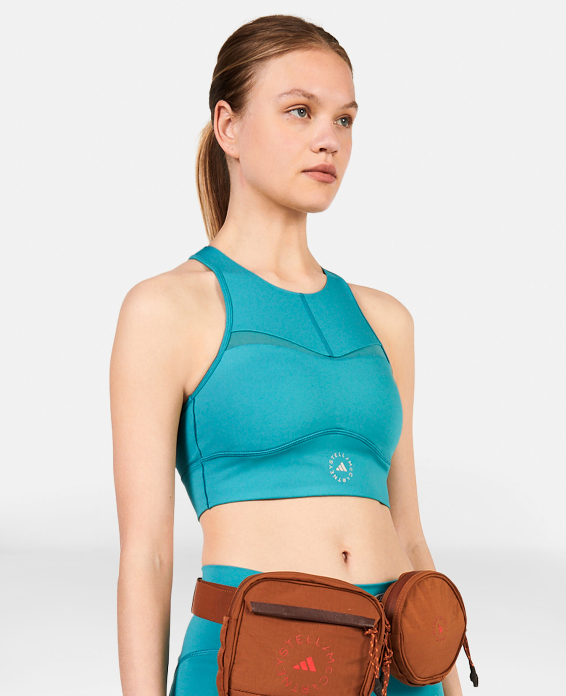 Women 블루 베이 트루퍼포스 미디엄 서포트 트레이닝 크롭탑 Stella Mccartney Kr