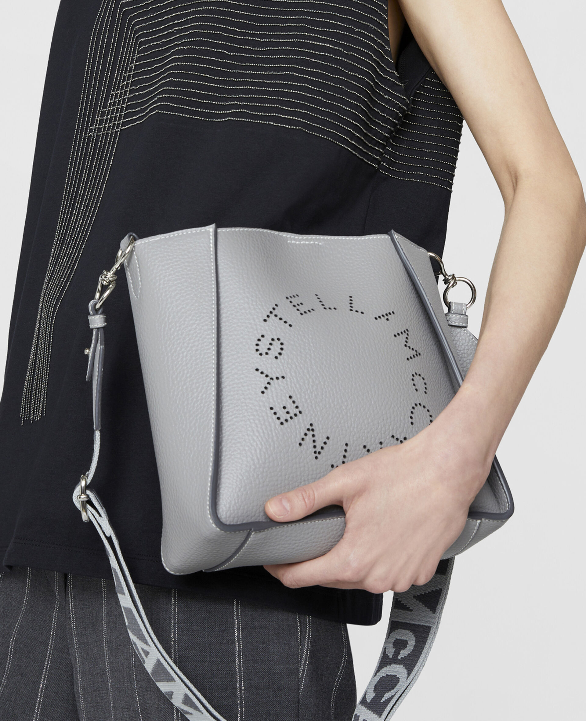 Women Smoke gray Logo Square Crossbody Bag | Stella McCartney US
