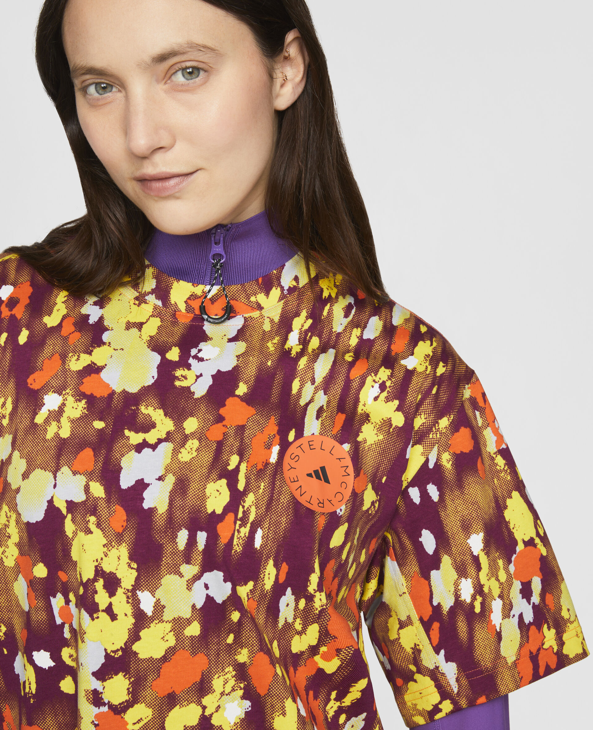 Women 화이트 클리어 오닉스 옐로우 세미 임팩트 오렌지 그래픽 로고 티셔츠 Stella Mccartney Kr