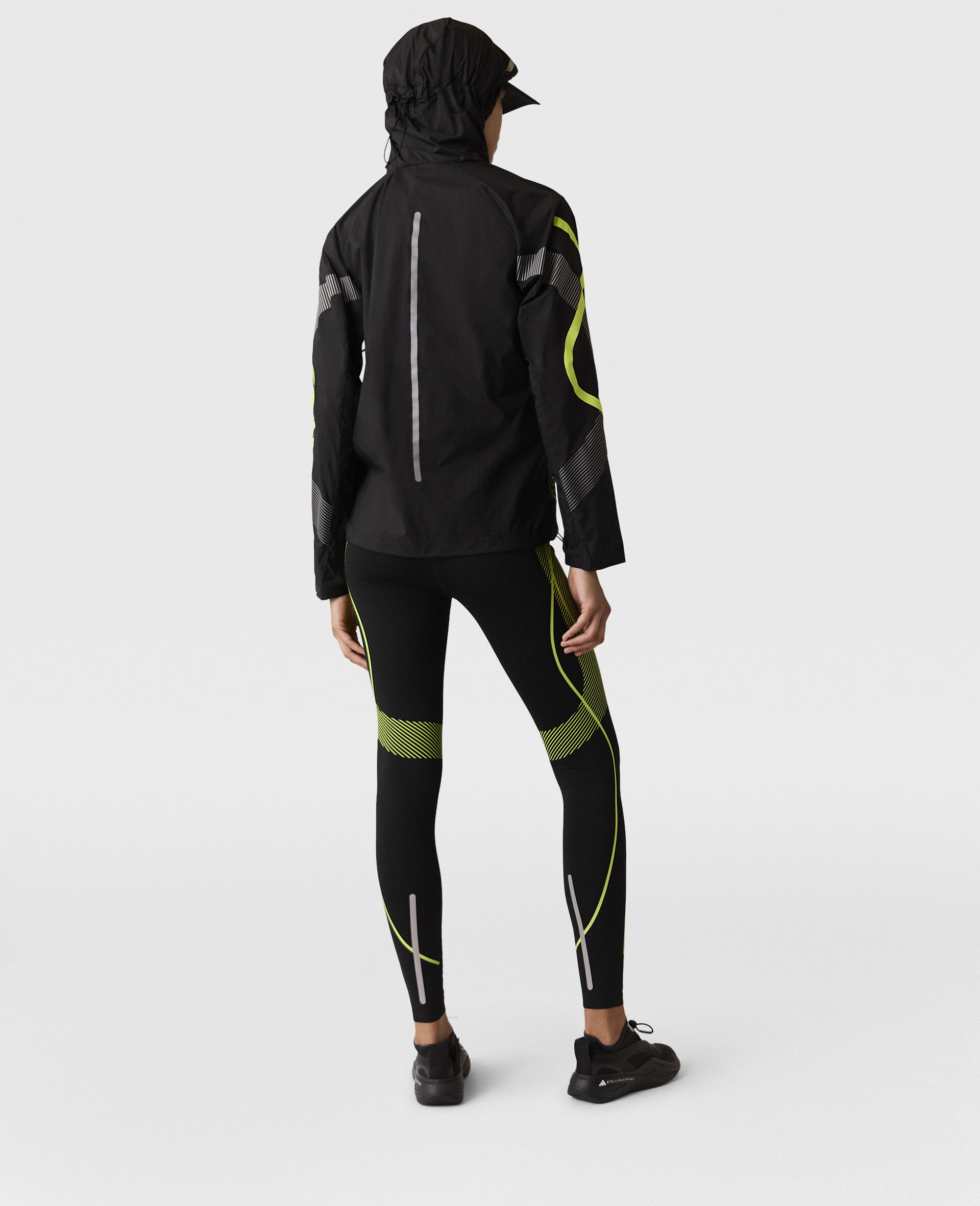 Women Black/Semi-Solar Slime TruePace Hooded Running Jacket | Stella ...