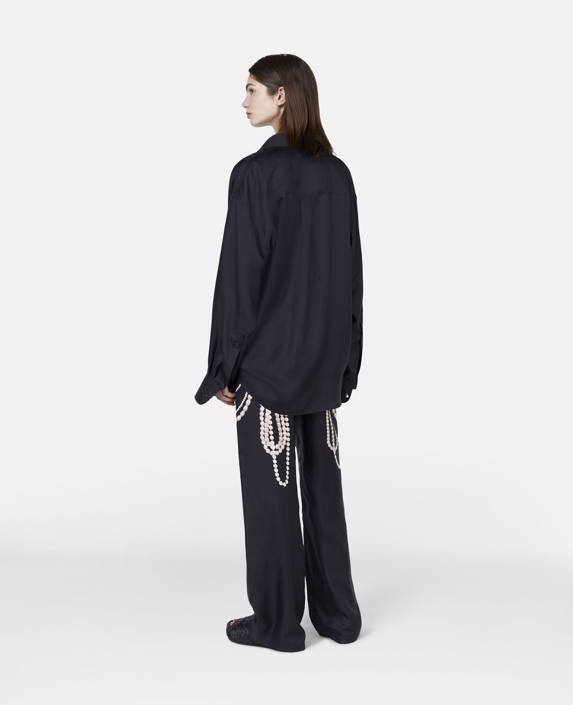 Women 블랙 펄 트롱프뢰유 프린트 실크 셔츠 Stella Mccartney Kr