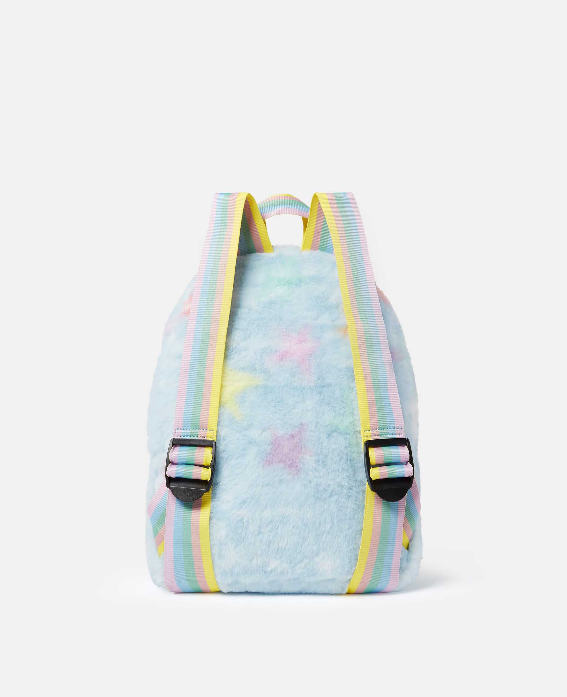 Women Blue Star Print Fluffy Backpack | Stella McCartney US