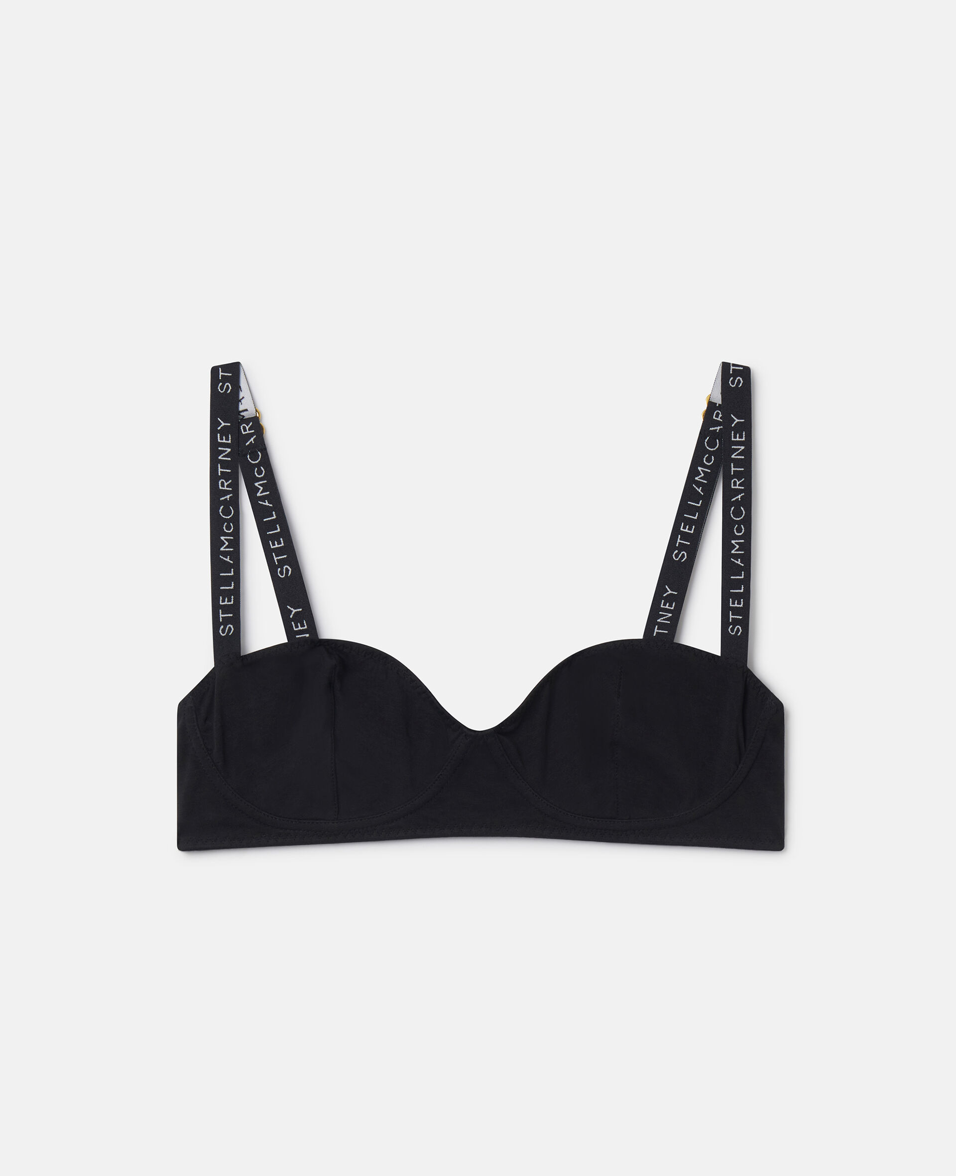 Women 블랙 로고 테이프 소프트 컵 언더와이어 브라 Stella Mccartney Kr